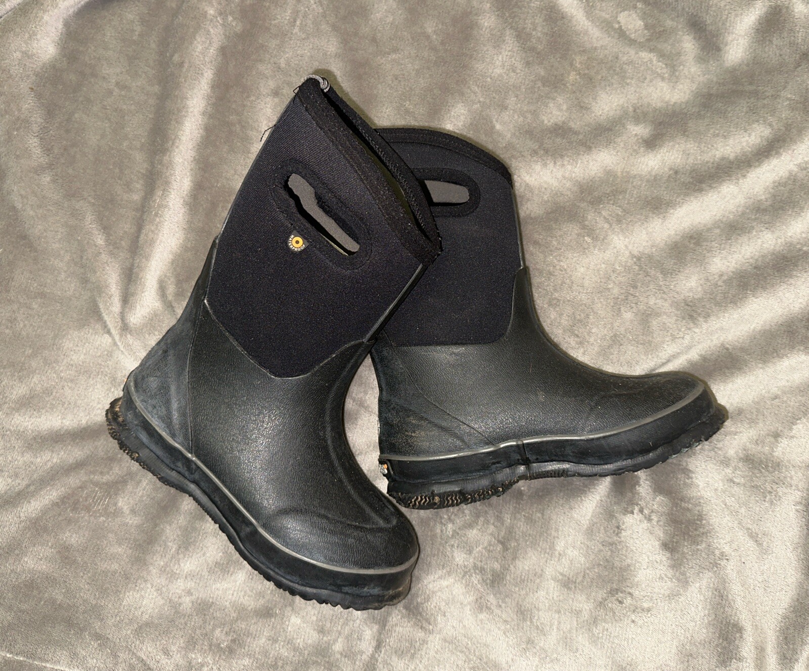 Bogs Classic High Handle Pull On Black Youth Kids Rain Snow Boots Size ...