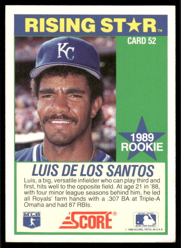 1989 Score Hottest 100 Rising Stars #52 Luis de los Santos | eBay