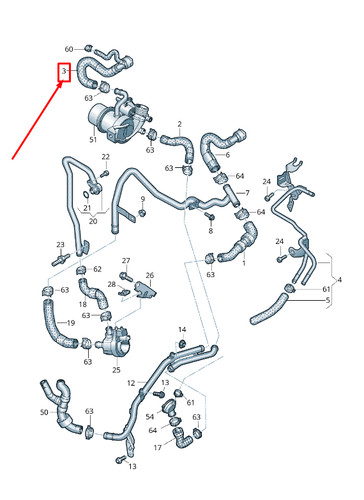 NEW AUDI Q2 GA RADIATOR WATER COOLANT HOSE 5Q0122157CL ORIGINAL NO DUTY ...