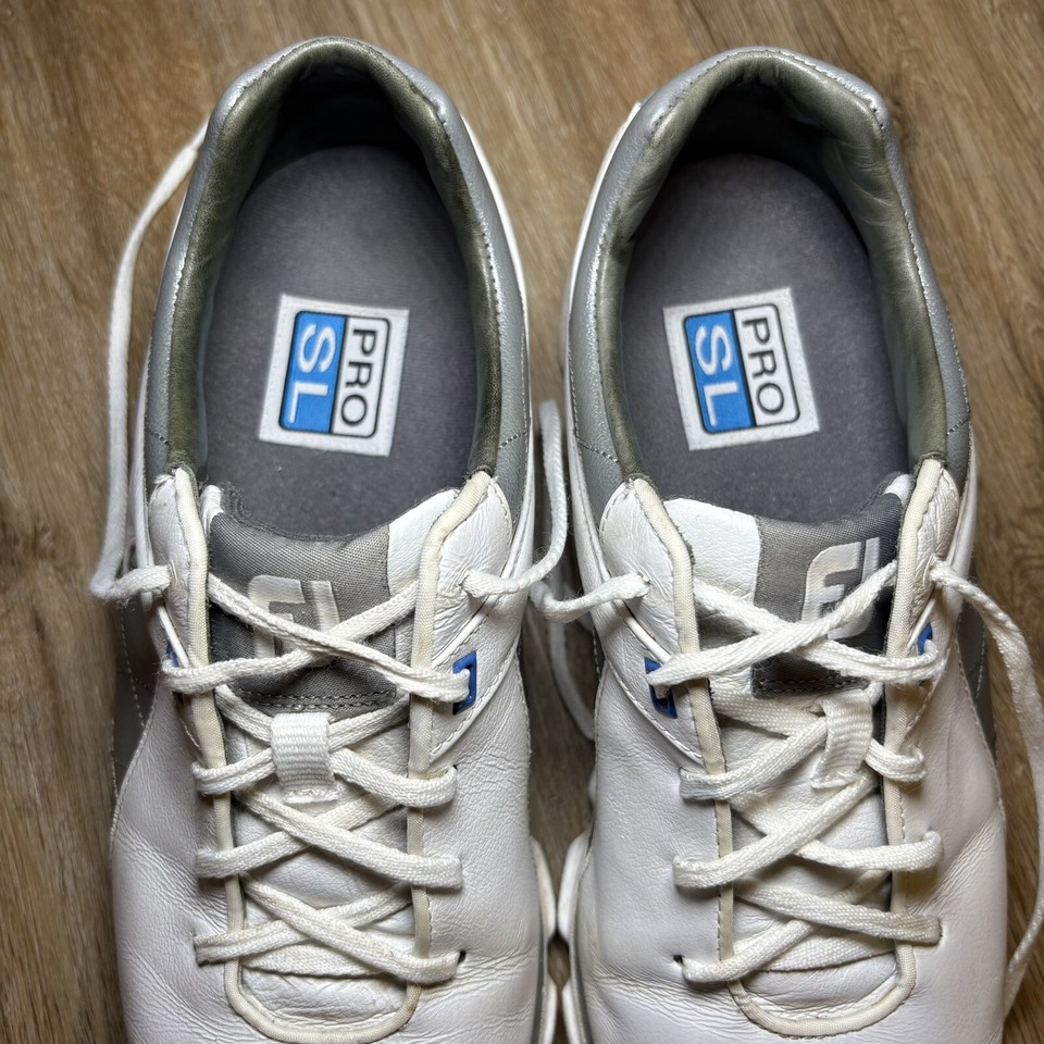 Footjoy Pro SL Mens 11 M White Silver Spikeless Golf Shoes 53266 | eBay
