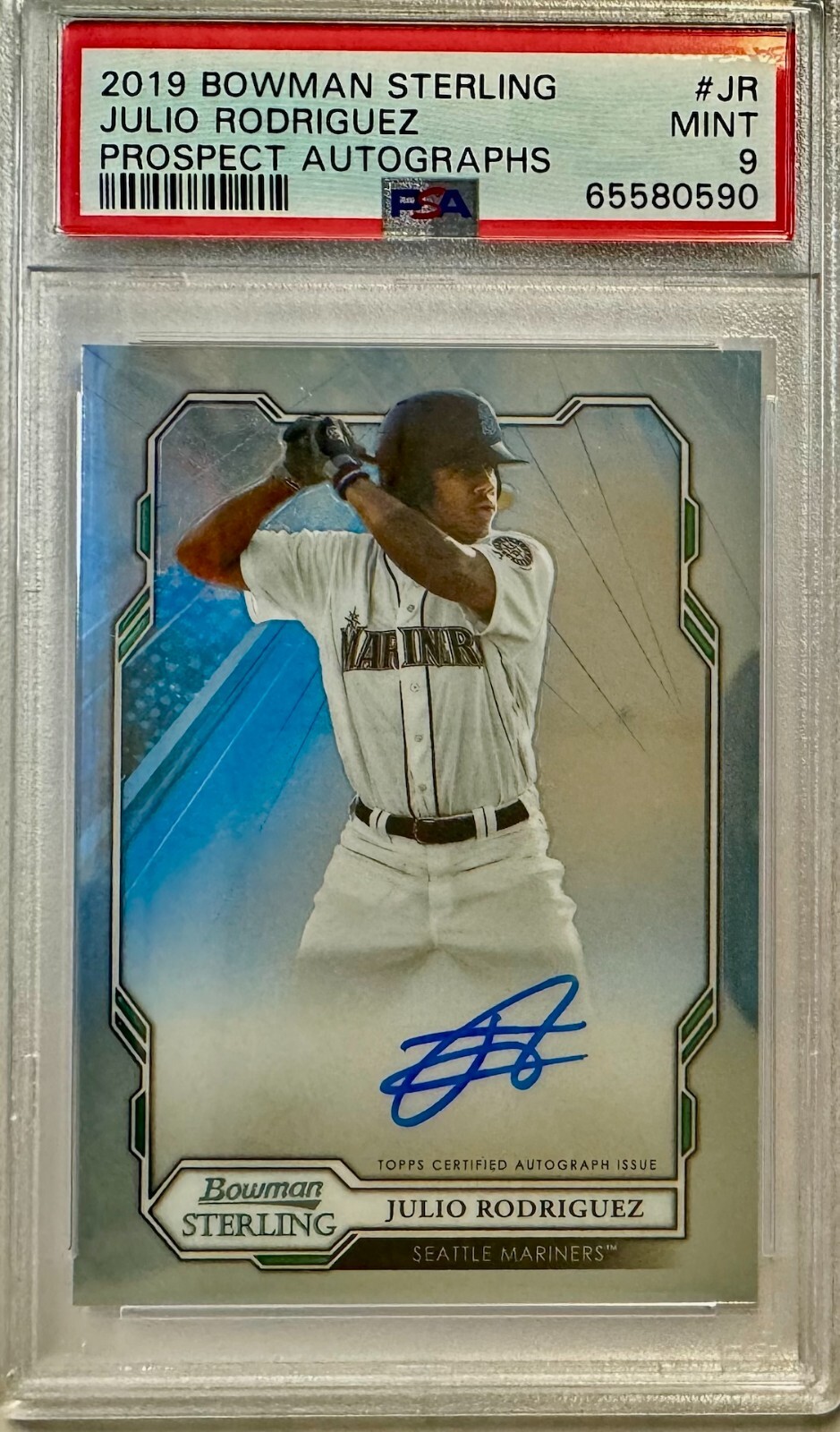 2019 Bowman Sterling JULIO RODRIGUEZ PROSPECT AUTOGRAPH Mariners PSA 9 ...