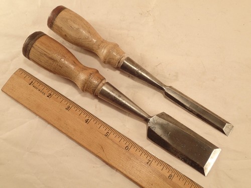 Vintage Lot of 2 GREENLEE Socket Beveled Wood Chisels 1/2" & 1-1/4" | eBay