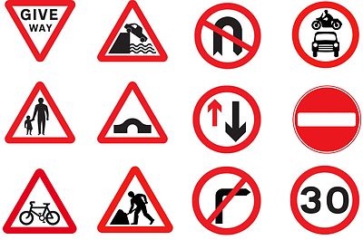 Road Sign Mix 12 Edible Stand Up wafer paper cake toppers birthday ...