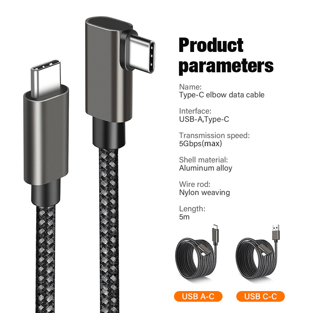 5M Long 5Gbps USB Type C Link Cable for Meta Oculus Quest3/Quest2/Pico4 ...