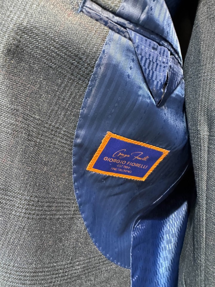 Giorgio Fiorelli Men's 3 Piece Burgandy/Blue Plaid Suit | eBay
