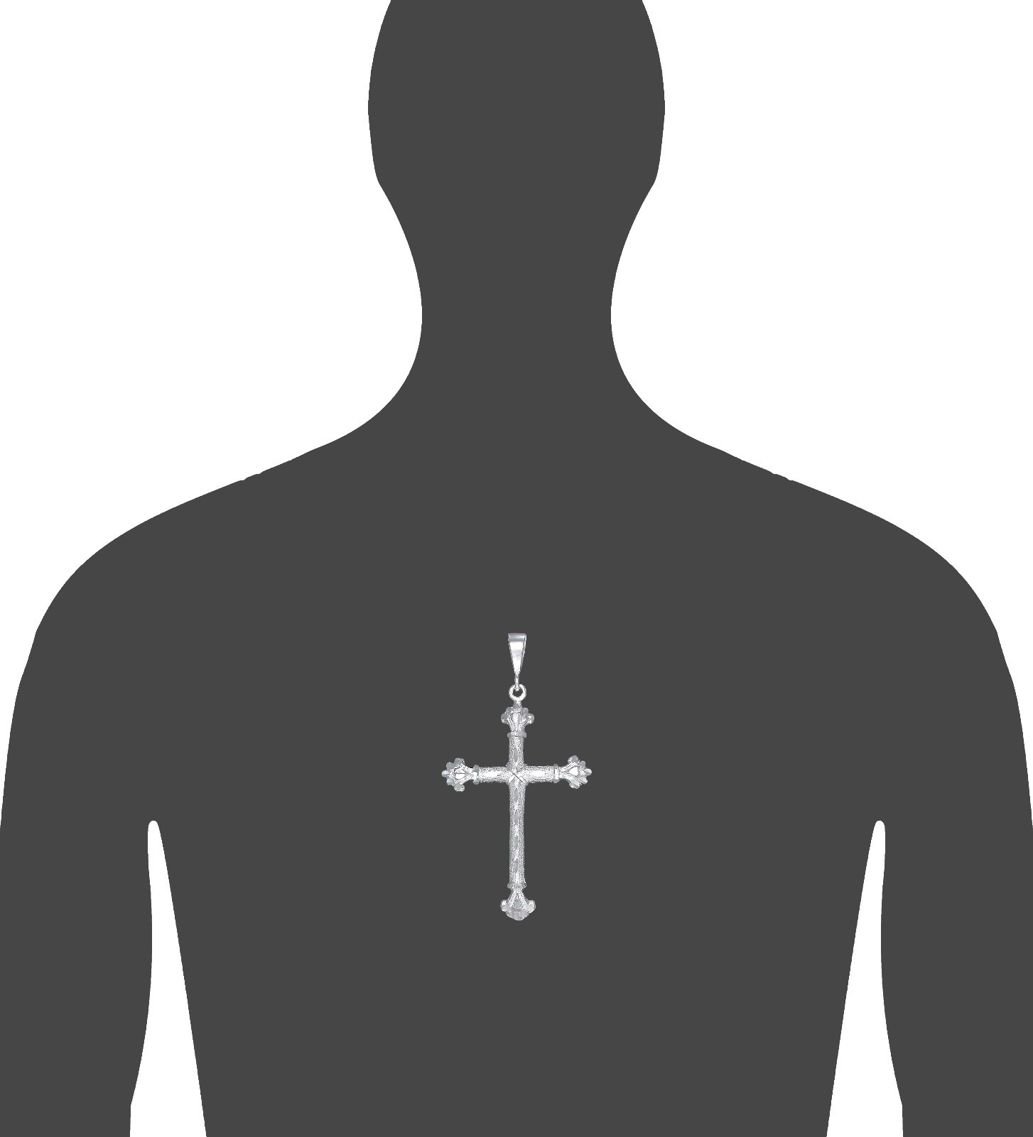 Huge Heavy Sterling Silver Cross without Jesus Pendant Necklace 4.1 ...