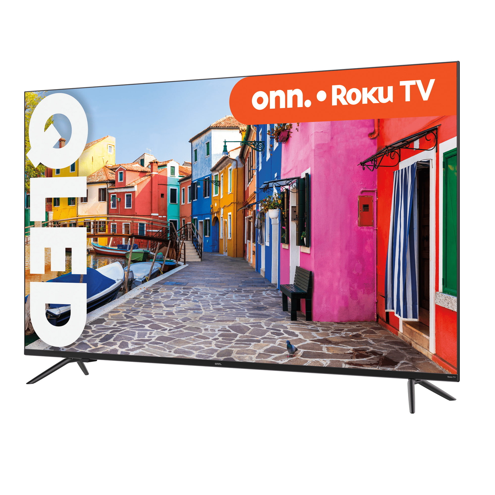 onn. 55” QLED 4K UHD (2160p) Roku Smart TV with Dolby Atmos ...