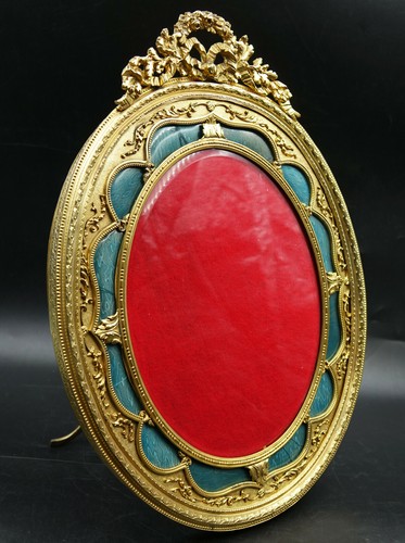 19th Century French Gilt Bronze & Enamel Large Picture Photo Portrait ...