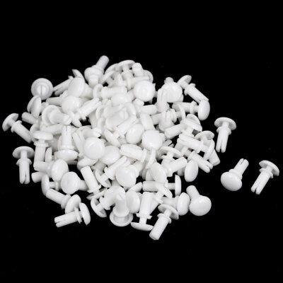 100Pcs Nylon Push Clips Rivet Fastener White for 4.0-5.0mm Thickness ...