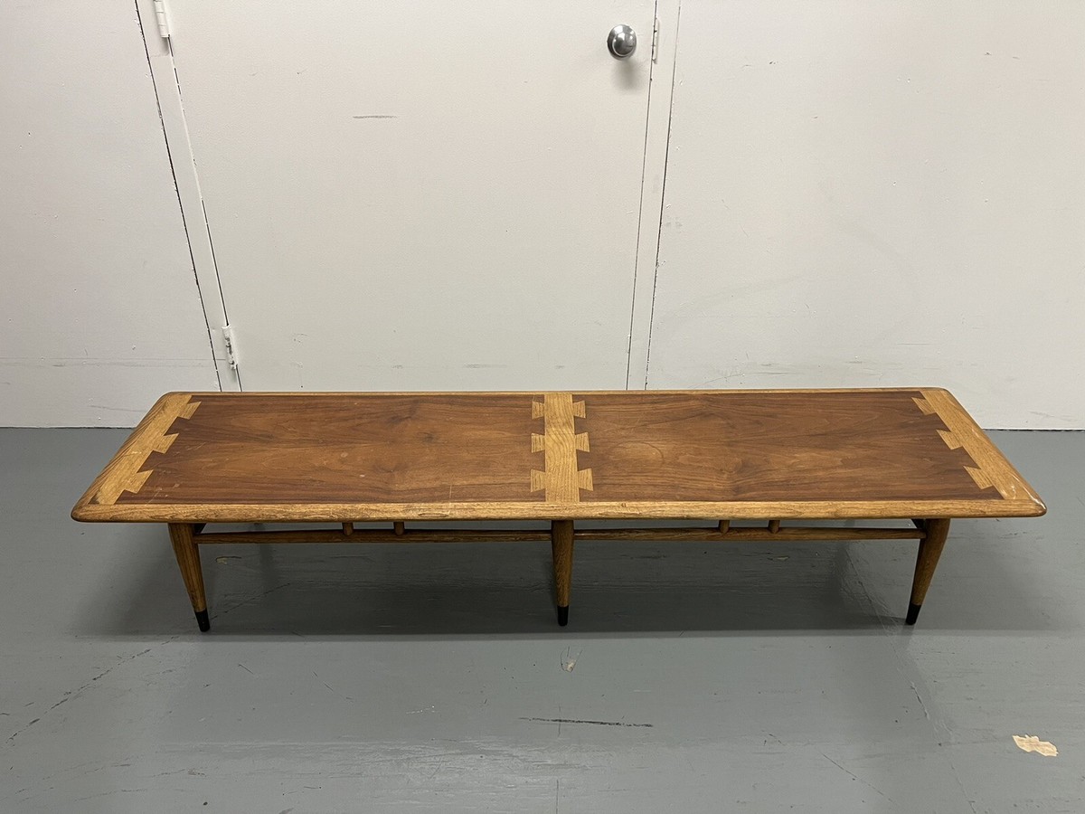 Modern Wood Coffee Table Extra Long 44in Modern Industrial Rectangular