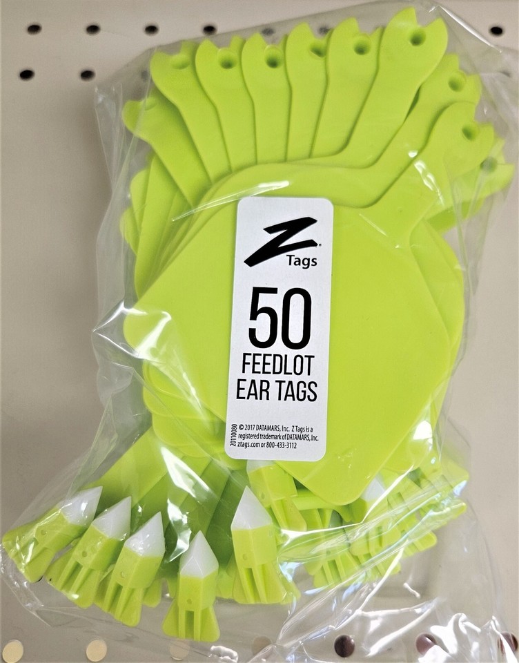 Z Feedlot Ear Tags for Cattle ID CHARTREUSE 200ct---4 pkg 50 tags | eBay