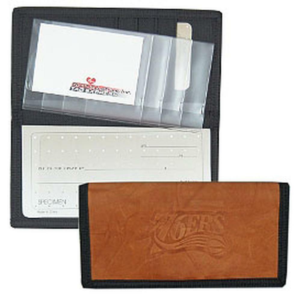 Philadelphia 76ers Leather and Nylon Embossed Checkbook Cover [NEW] NBA ...