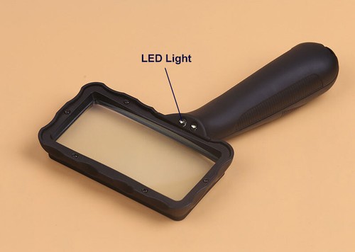 Square Lens Handheld Magnifying Glass with LED Light for Reading ...