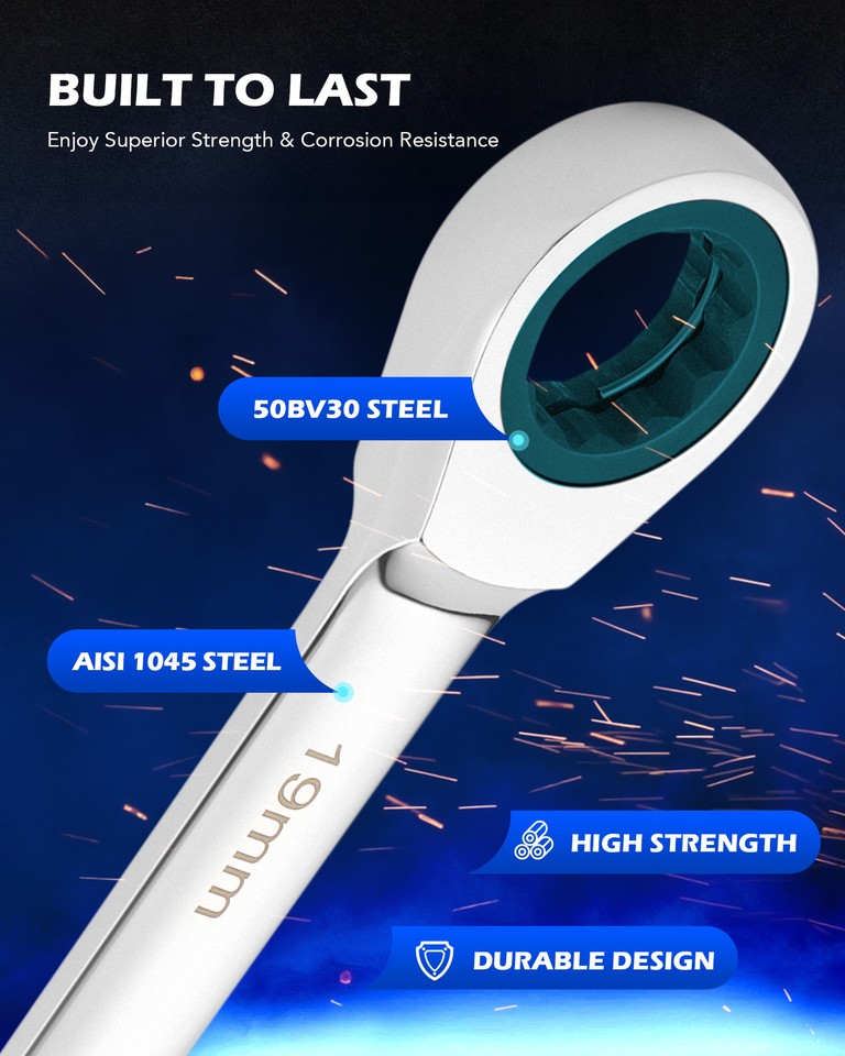 OMT 15pc Ratcheting Serpentine Belt Tool Set w Sockets Wrench Extension ...