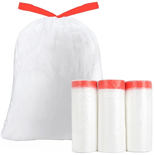 Trash Bags 18 Gallon Drawstring Garbage 26x33 inches Heavy Duty Plastic ...