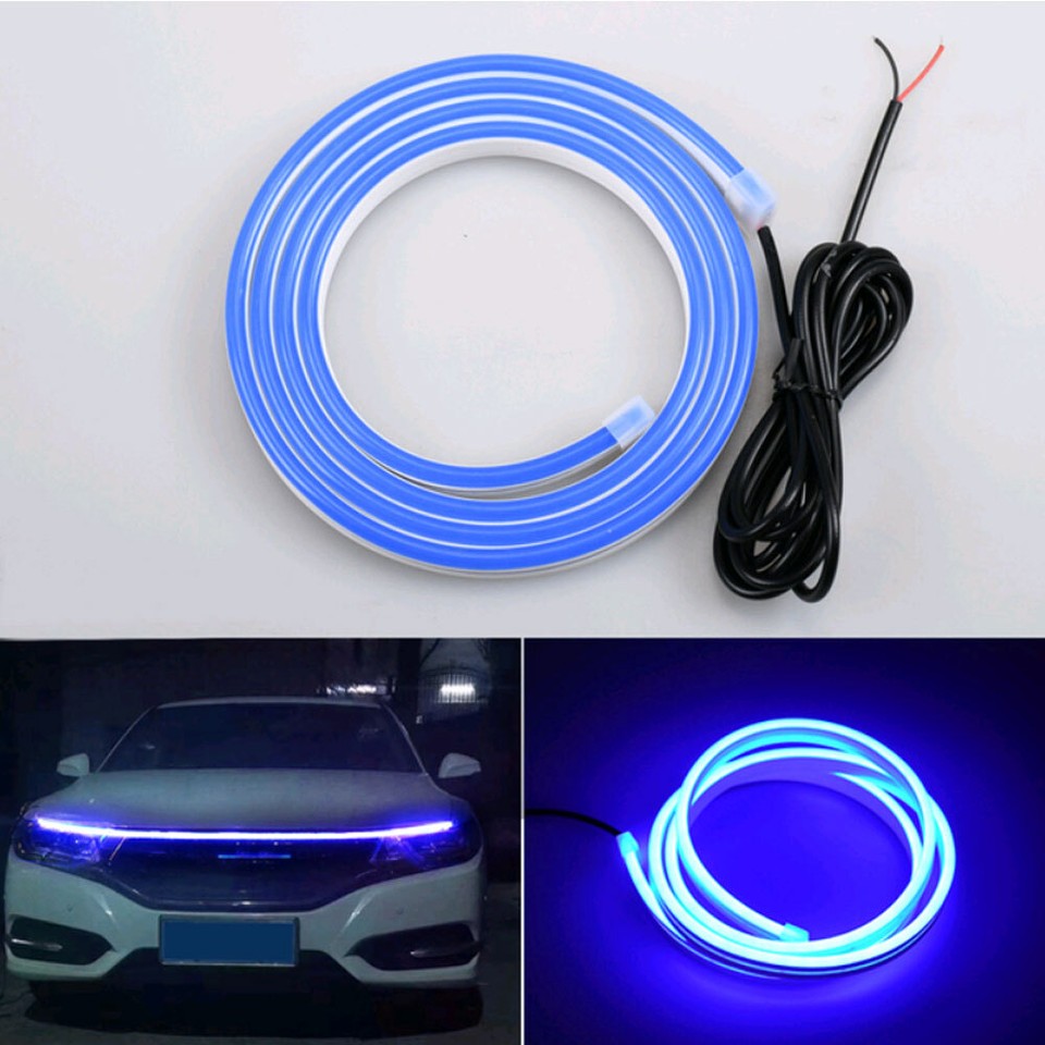 Flexible Universal 120cm Blue Car Accessories Hood Day Running LED ...