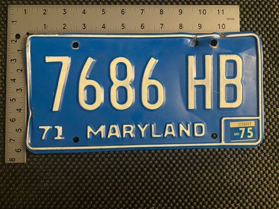 Vintage Maryland License Plate Tag Blue With White Lettering Exp 71 ...