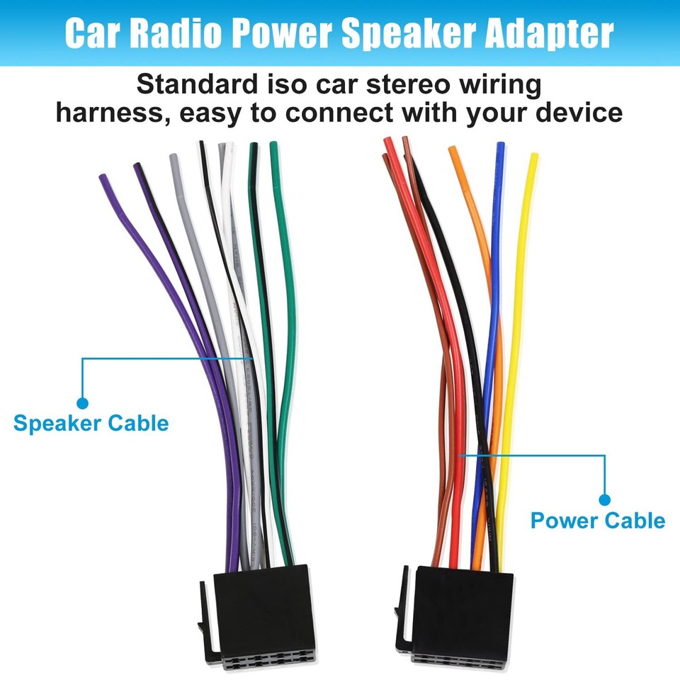 Universal ISO Car Radio Stereo Wiring Harness Adapter, Car Audio Video ...