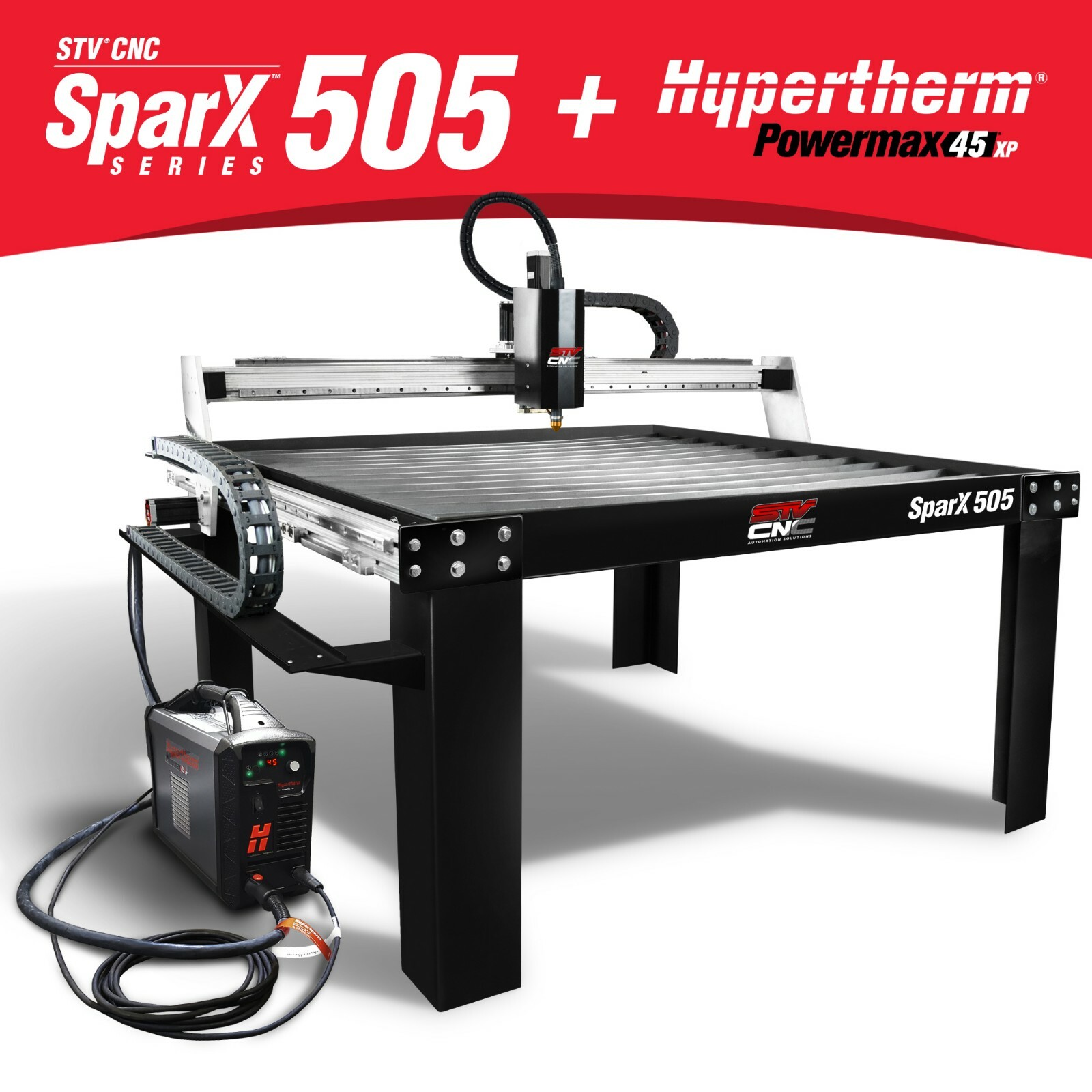 STV CNC SparX-505 5x5 Plasma Cutting Table + Hypertherm Powermax45 XP ...