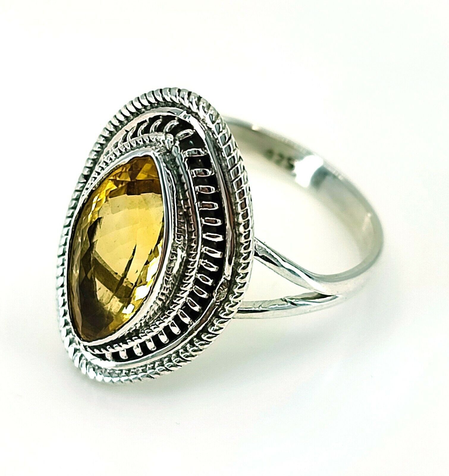 Citrine Silver Ring 925 Solid Sterling Silver Handmade Jewelry (US-CIT ...