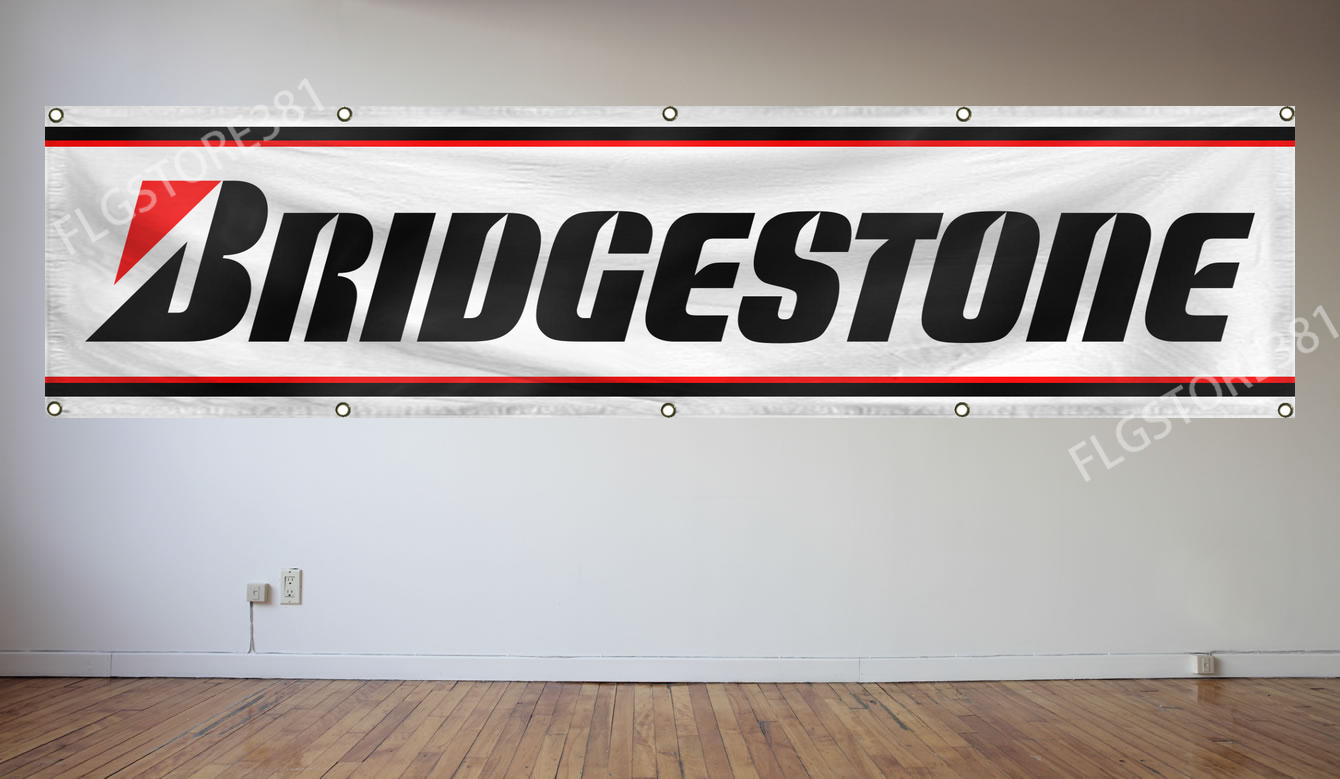 Bridgestone Banner Flag 2x8Ft Tires Tyres Car Racing Shop Garage Large ...