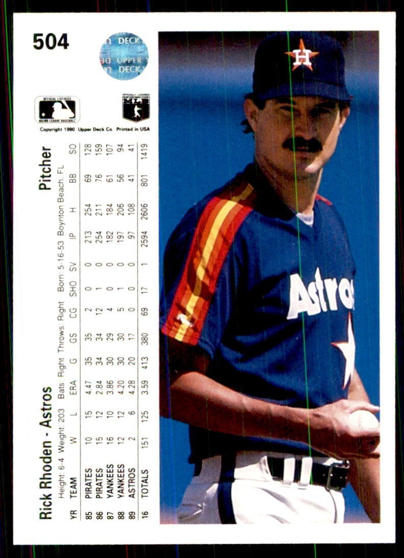 1990 Upper Deck Rick Rhoden Baseball Cards #504 | eBay