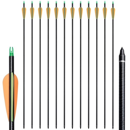 Archery 32" Fiberglass Arrows +Telescopic Arrow Quiver for Bow Hunting ...
