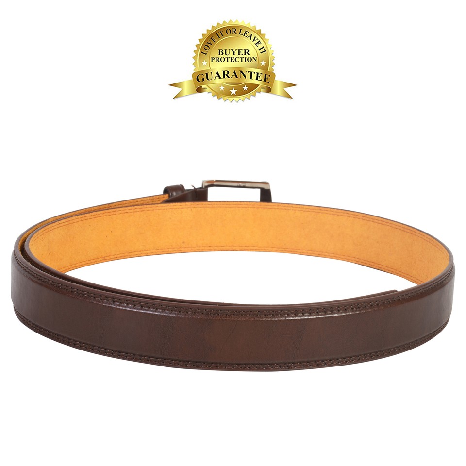 Leatherboss Genuine Leather Men Big and Tall Jeans Belt Size 50", Brown ...