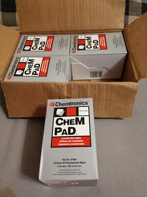 New Case 200 Chemtronics CP400 Chem Pad Premoistened Alcohol Wipes Pads ...