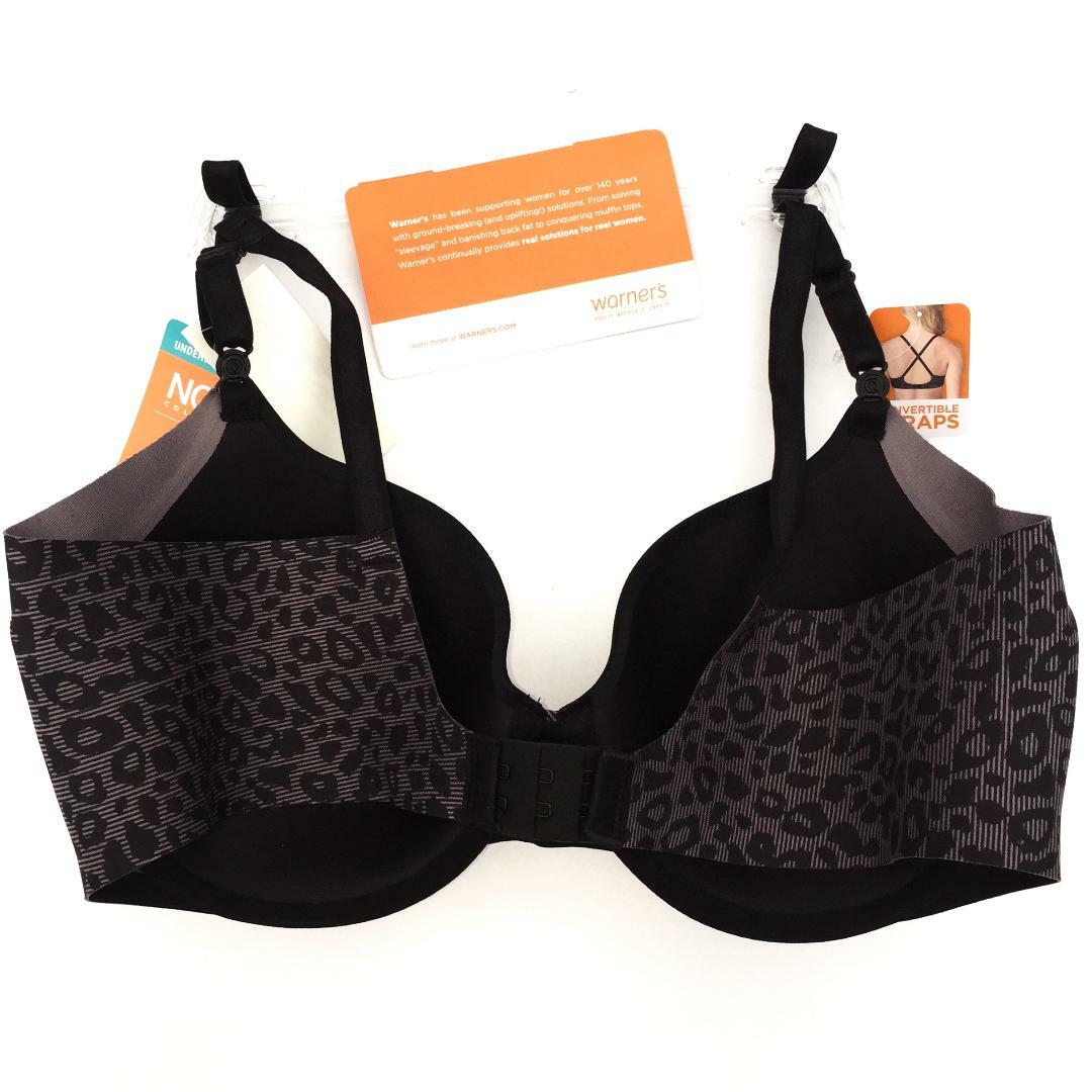 Warners NO SIDE EFFECTS Underwire Bra Convertible Straps Black or Ivory ...