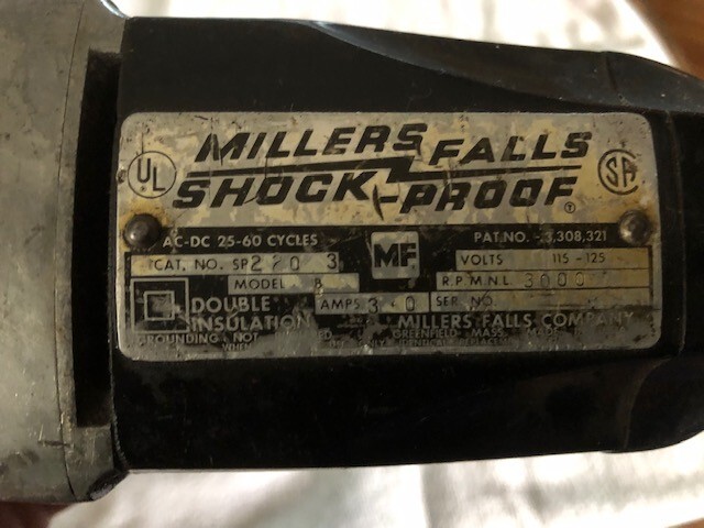 Millers Falls Model B Electric Drill | eBay