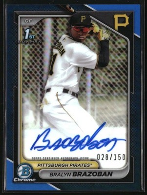 2024 Bowman Chrome Bralyn Brazoban Prospects Autographs Blue Refractors ...