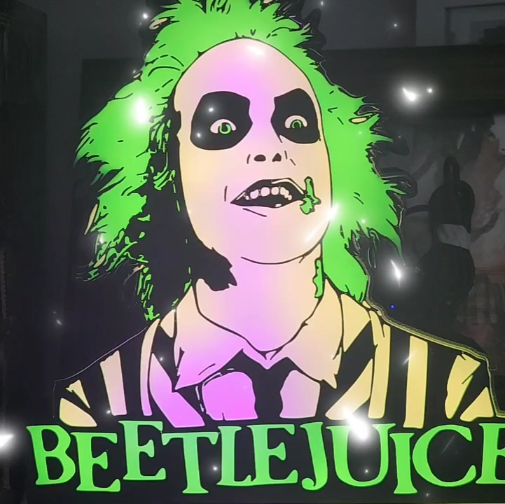 Beetlejuice 3D Printed Horror Lightbox | Shelf Art | LED lights ...