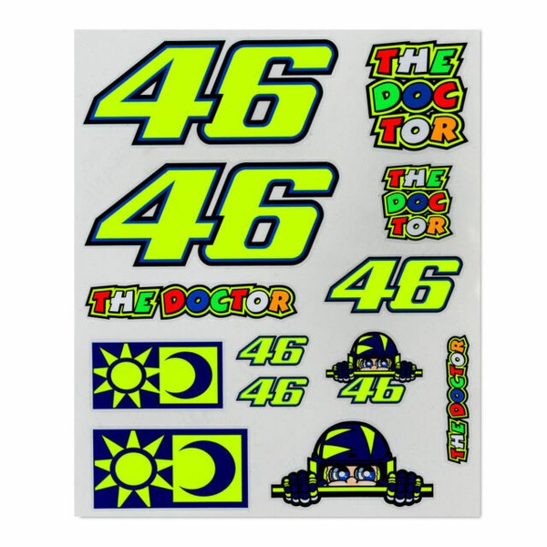 Vr46 Valentino Rossi #46 Large Sticker Pack 13 Mixed Decals Official ...