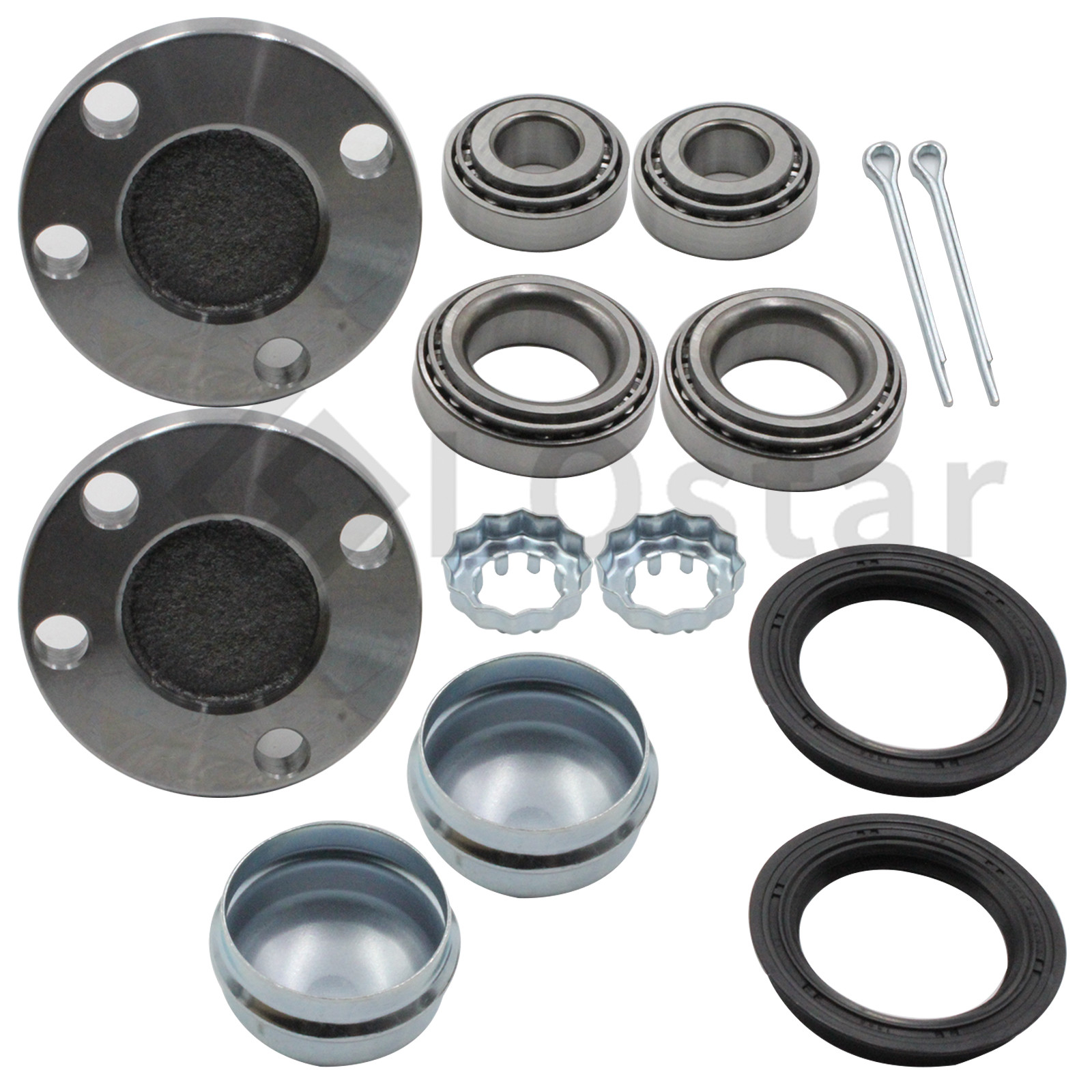 Pair(2) Rear Wheel Bearing & Stub Axle Set with Drum brake Fits VW Golf ...