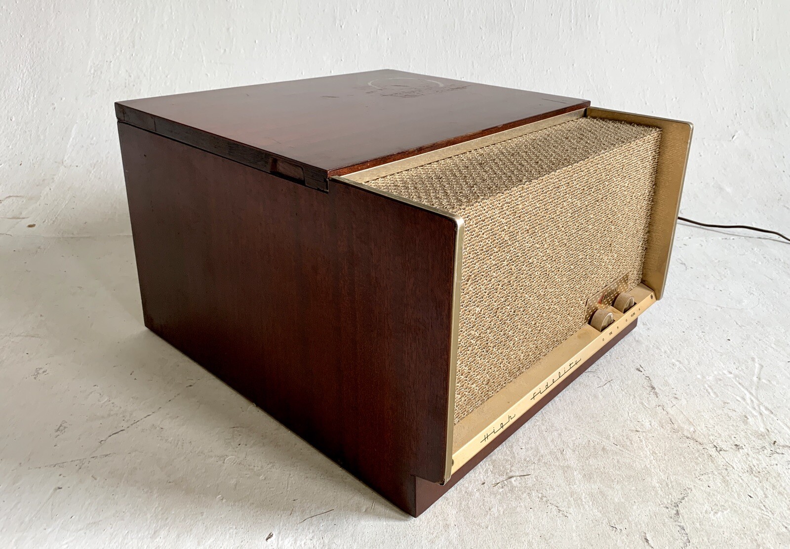 Vintage MidCentury Portable Table Crescent High Fidelity Record Player ...