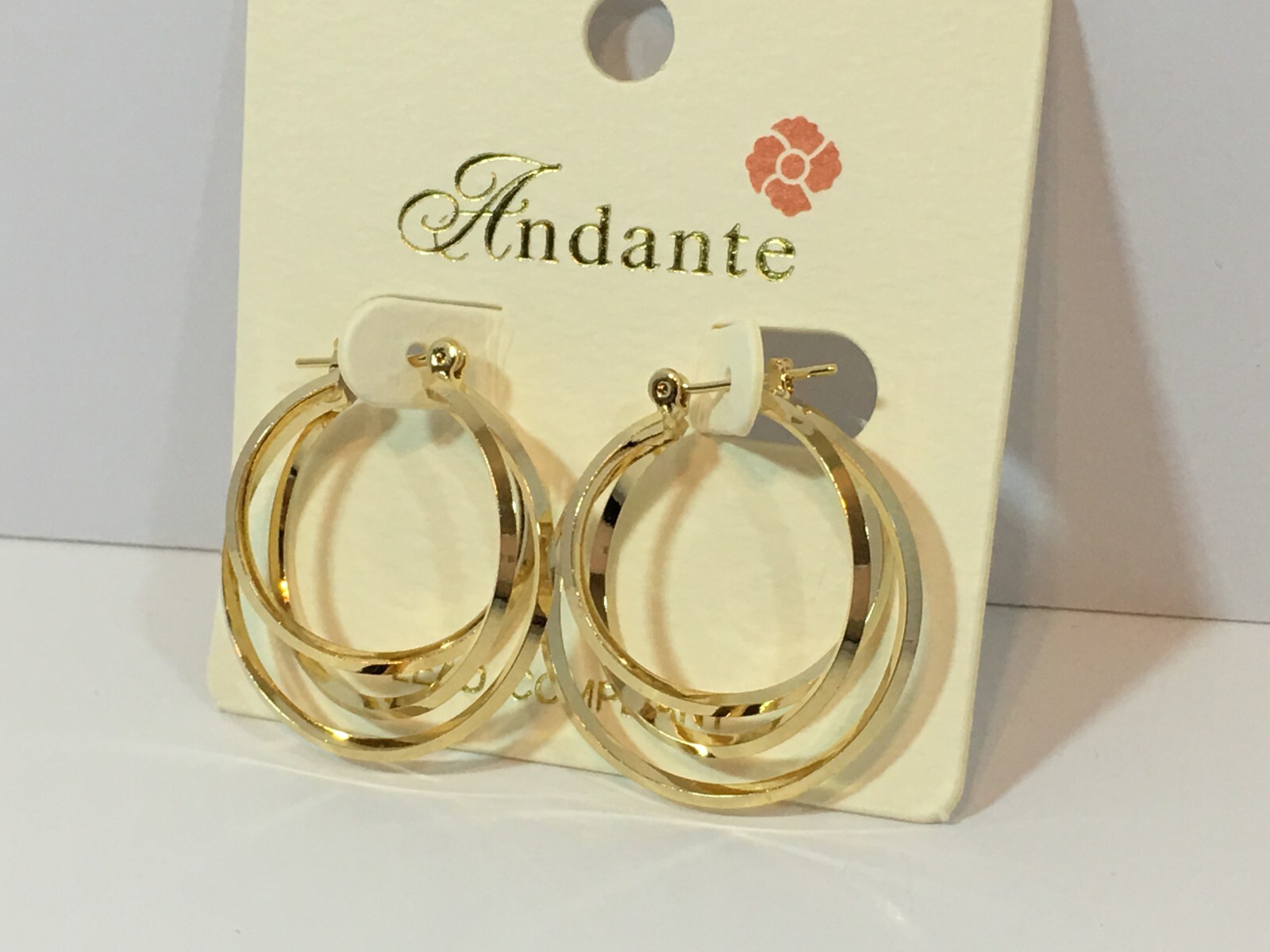 Ladies Gold-Plated Three Crossing Hoops Earrings Fashion Jewelry Gift ...