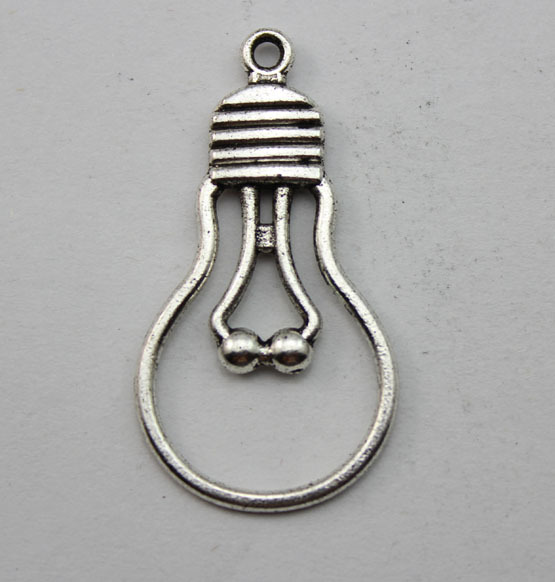 15/30/100pcs Retro style creative light bulb alloy charm pendant 31x19 ...