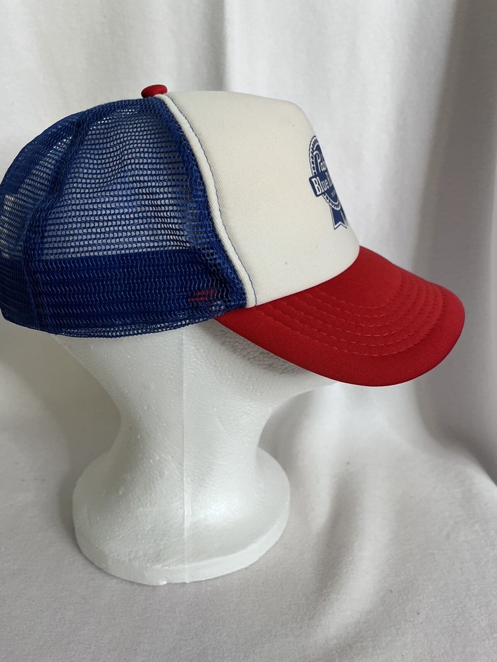 Pabst Blue Ribbon Beer Trucker Hat Red White Blue Baseball Throwback ...