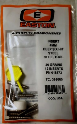 4mm DEEP SIX HIT INSERTS w/ GLUE & TOOL 12PK. EASTON | eBay