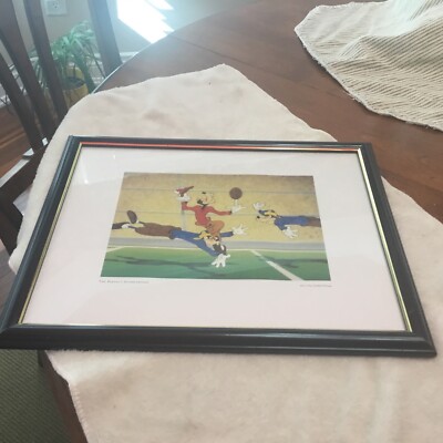 Disney Goofy How to Play Football THE PERFECT INTERCEPTION 12”x15” Art ...