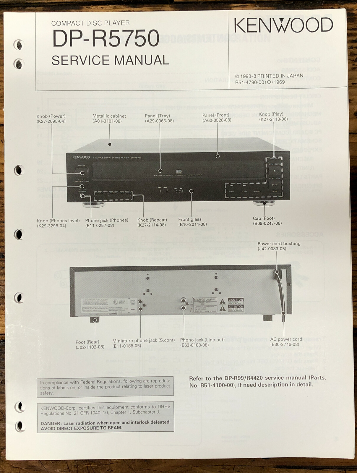 Kenwood DP-R5750 CD Player Service Manual *Original* | eBay