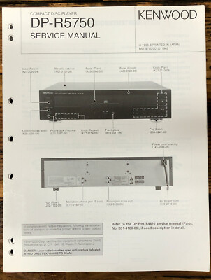 Kenwood DP-R5750 CD Player Service Manual *Original* | eBay
