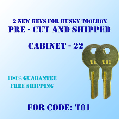 T01 Keys. Replacement pre cut keys for Husky tool box locks, cut to ...
