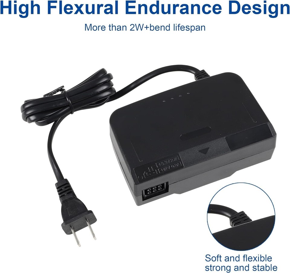 For Nintendo 64 Power Supply and AV Cord Cable Video Game Console N64 ...