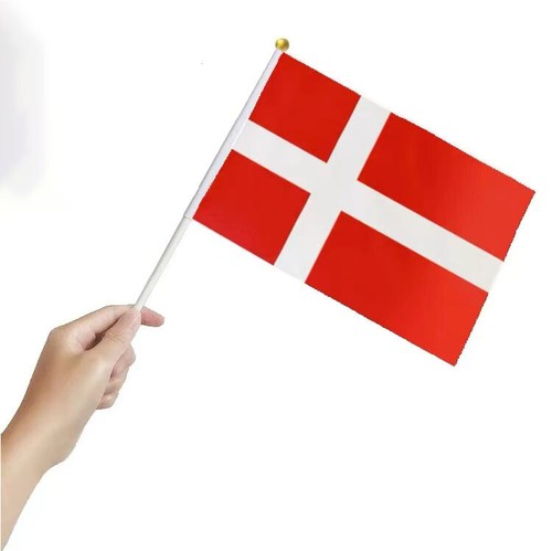 6PCS 10x15cm DENMARK SMALL HAND WAVING FLAG Danish Flags Crafts Table ...