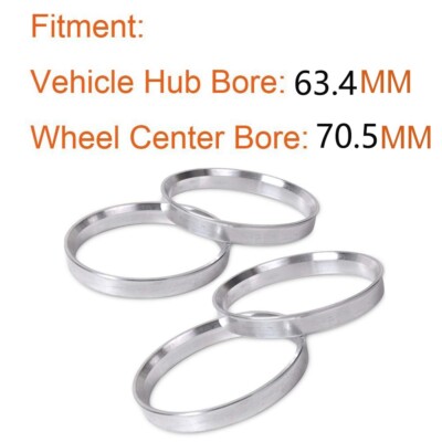 70.5mm-63.4mm Aluminium Wheel Hub Centric Rings 4pc OD 70.5mm ID 63.4mm ...