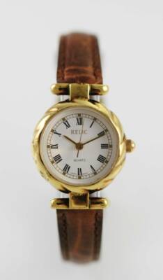 Relic Blanco Mujer Piel Marrón Oro Acero Inoxidable 24hr Wr Reloj de ...