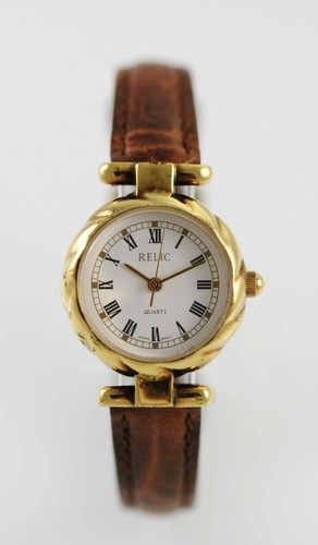 Relic Blanco Mujer Piel Marrón Oro Acero Inoxidable 24hr Wr Reloj de ...