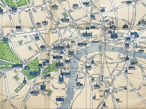 PICTURE MAP OF LONDON. "Geographica" circa 1920. Linen backed. | eBay